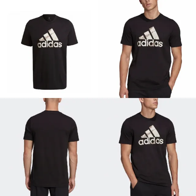 【adidas 愛迪達】短袖 Essentials Camo 黑 男款 迷彩 純棉 愛迪達 短T 休閒(HE1876) - momo購物網