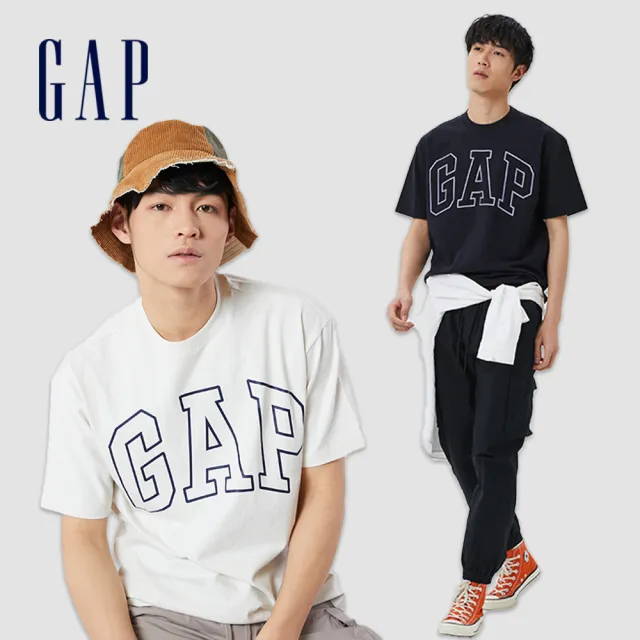 【GAP】男女同款 Logo短袖T恤 厚磅密織水洗棉系列-多色可選(809021) - momo購物網 - 好評推薦 -2023年7月