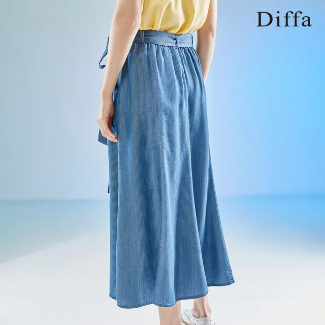 【Diffa】綁帶牛仔八片長裙-女(丹寧) - momo購物網 - 好評推薦 -2023年8月