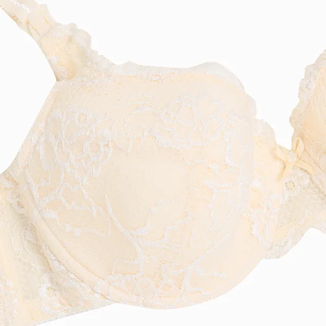 【Gennies 奇妮】超值*不思翼蕾絲美形深V哺乳內衣(淡黃GA14) - momo購物網 - 好評推薦