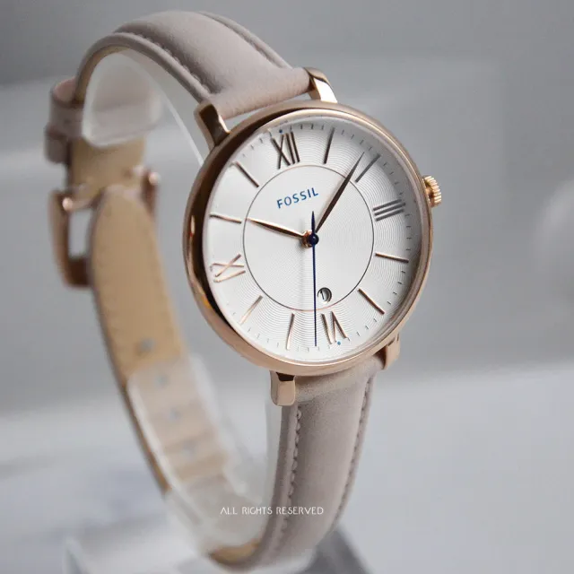 【FOSSIL】Jacqueline 粉色款 皮革腕錶(ES3988) - momo購物網 - 好評推薦 -2024年2月