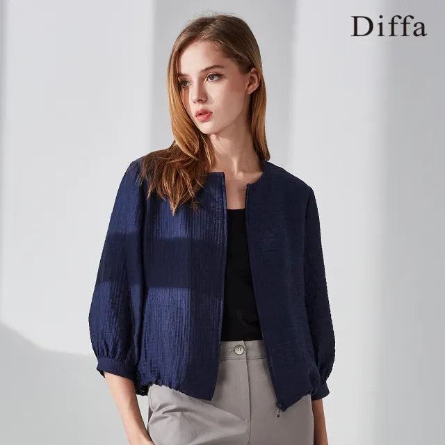 【Diffa】壓紋拉鍊外套-女 - momo購物網 - 好評推薦 -2023年11月