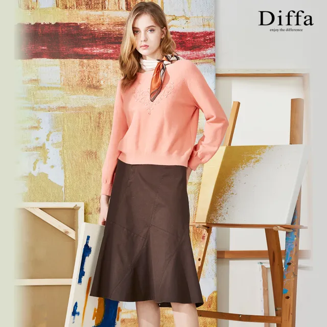 【Diffa】剪裁設計魚尾寬襬中長裙-女 - momo購物網 - 好評推薦 -2023年9月