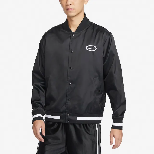 【NIKE 耐吉】外套 DNA Repel 男款 黑 白 緞面 網眼 防潑水 按扣 飛行夾克 風衣(FN2725-010) - momo購物網 ...