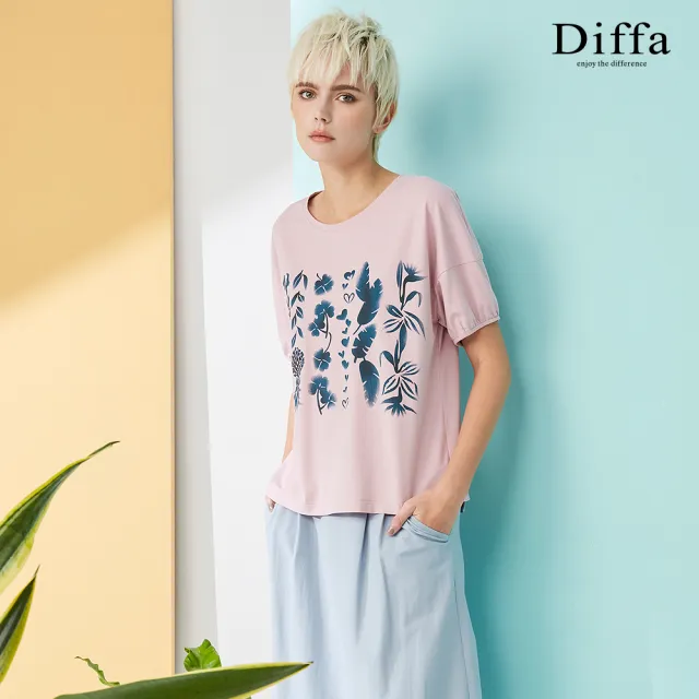 【Diffa】氣質花卉印花落肩針織衫-女 - momo購物網 - 好評推薦 -2024年5月