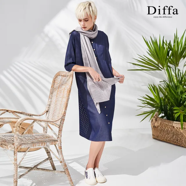 【Diffa】連袖設計連身洋裝-女 - momo購物網 - 好評推薦 -2024年3月