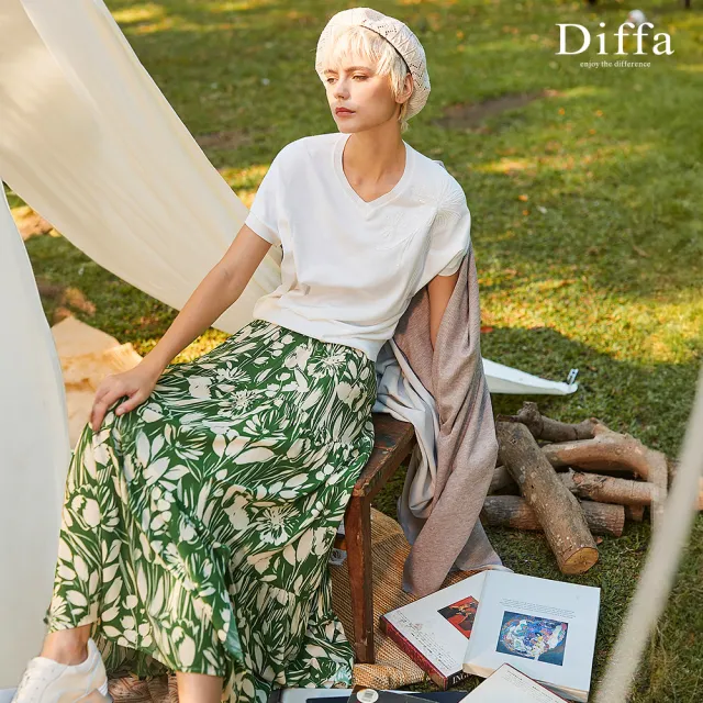 【Diffa】歐風質感綠花蛋糕長裙-女 - momo購物網 - 好評推薦 -2024年5月
