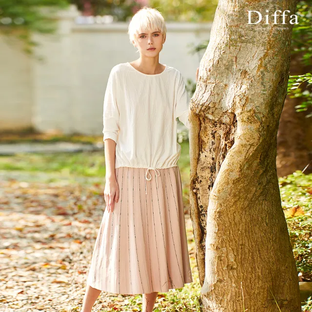 【Diffa】質感條紋針織長寬裙-女 - momo購物網 - 好評推薦 -2024年7月