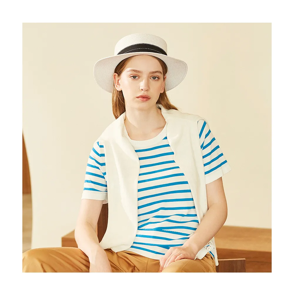 【en-suey 銀穗】海洋風下擺不規則條紋線衫-女 - momo購物網 - 好評推薦 -2024年4月