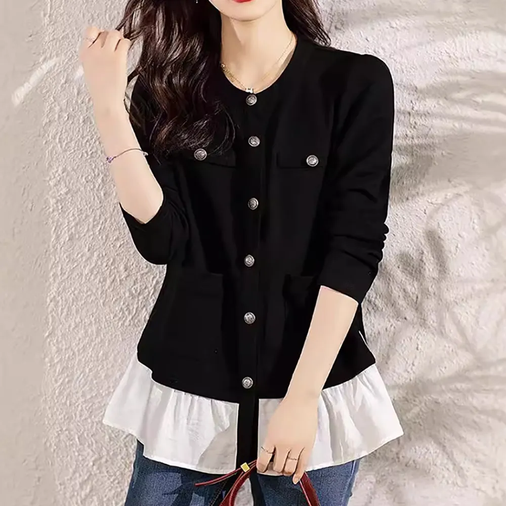 【麗質達人】1852假二件開杉上衣-LY(S-4XL) - momo購物網 - 好評推薦 -2025年2月